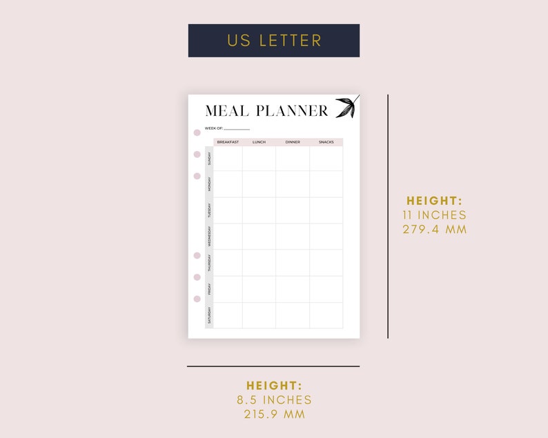 Editable Meal Planner Template, Grocery List, Coupon Tracker, Sizes A4 ...