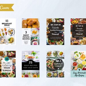 Pinterest Pin Templates for Food Bloggers, Canva Templates ...