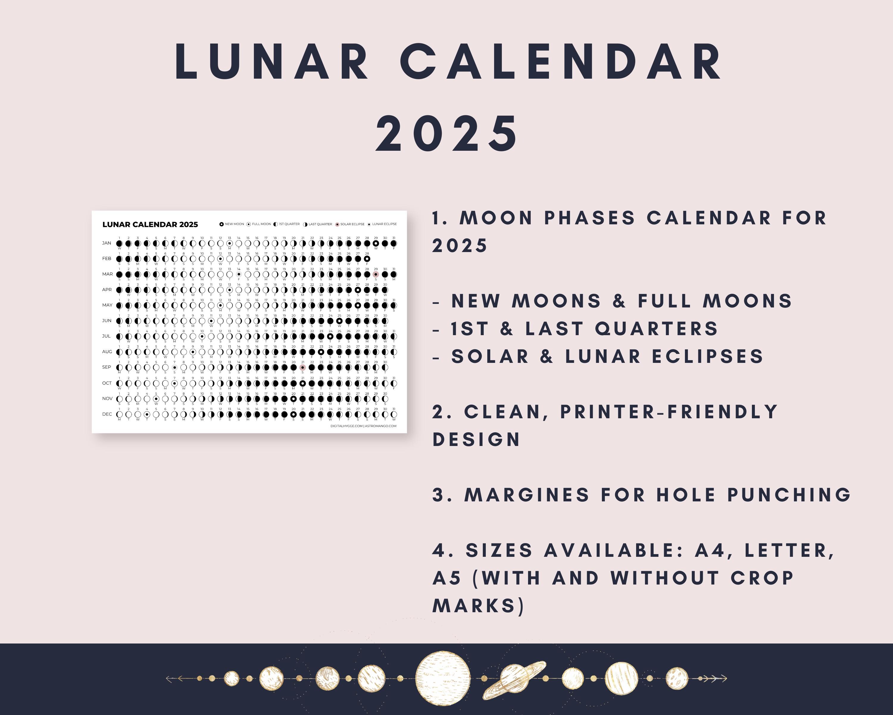 Lunar Phases Calendar | Moon Phases Calendar | Moon Transits | Lunar ...