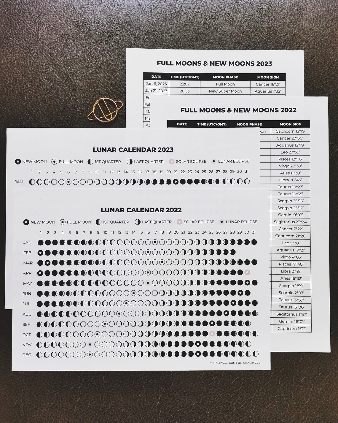 Moon Calendar Printable Lunar Calendar Moon Phases Lunar - Etsy Canada