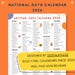 National Days Calendar Printable | 2026 National Holidays Calendar ...