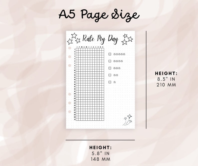 Rate My Day Printable Tracker Bullet Journal Printables Year in Pixels ...