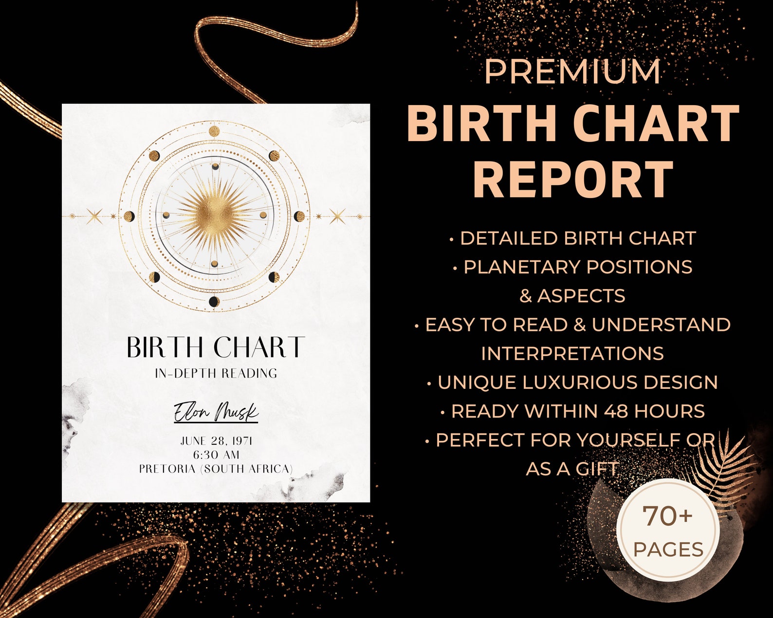 Astrology Birth Chart Reading, Personalized Birth Chart Report, Natal ...