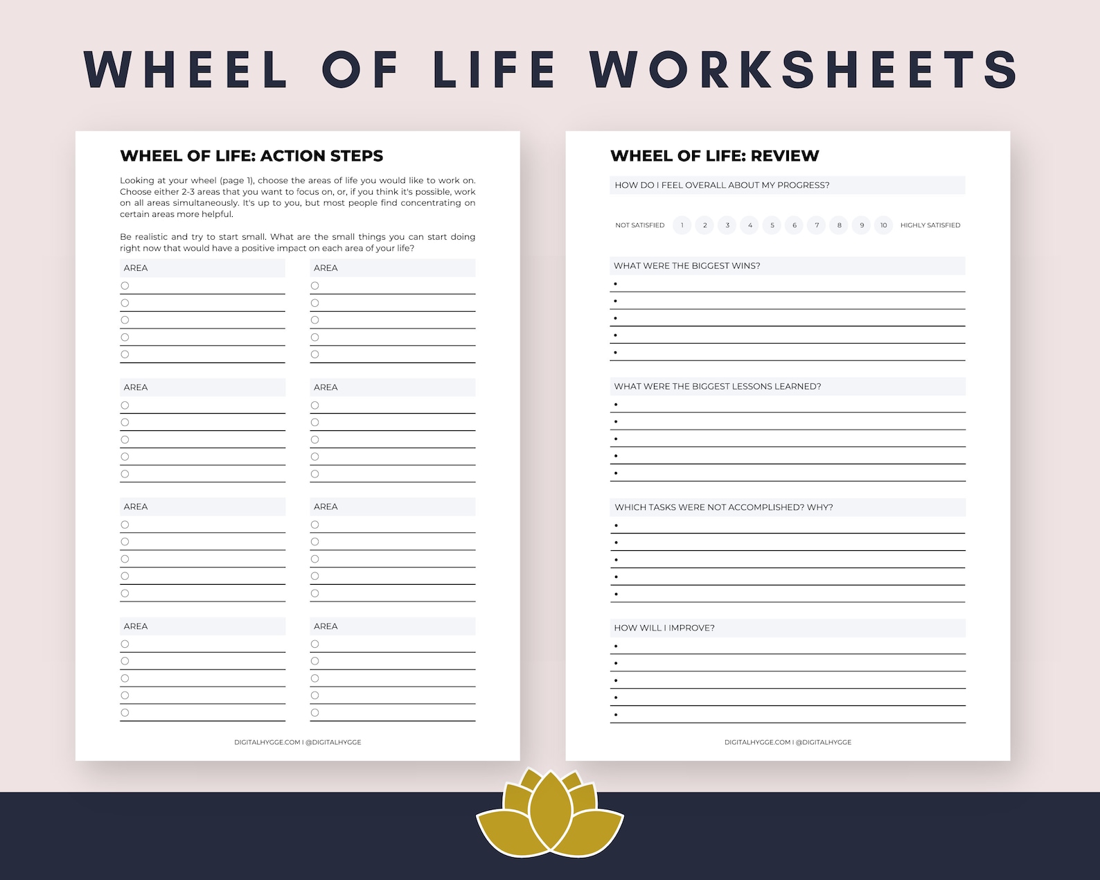 Wheel of Life Worksheets, Life Balance Wheel, A4, A5 & US Letter - Etsy