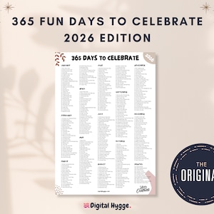 365 Days to Celebrate in 2026 | National Days Calendar | Printable PDF ...