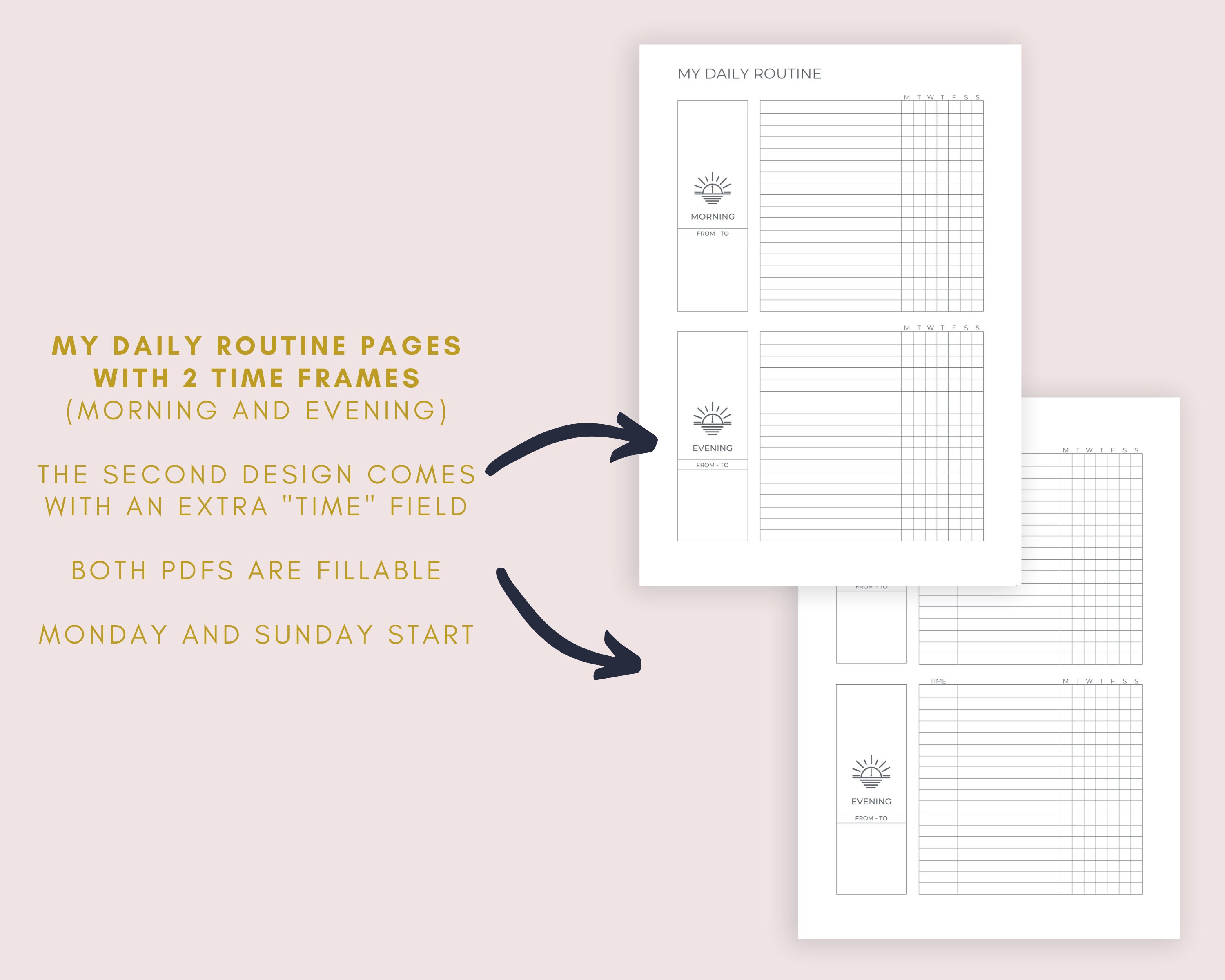 My Daily Routine Checklist Fillable PDF - Etsy