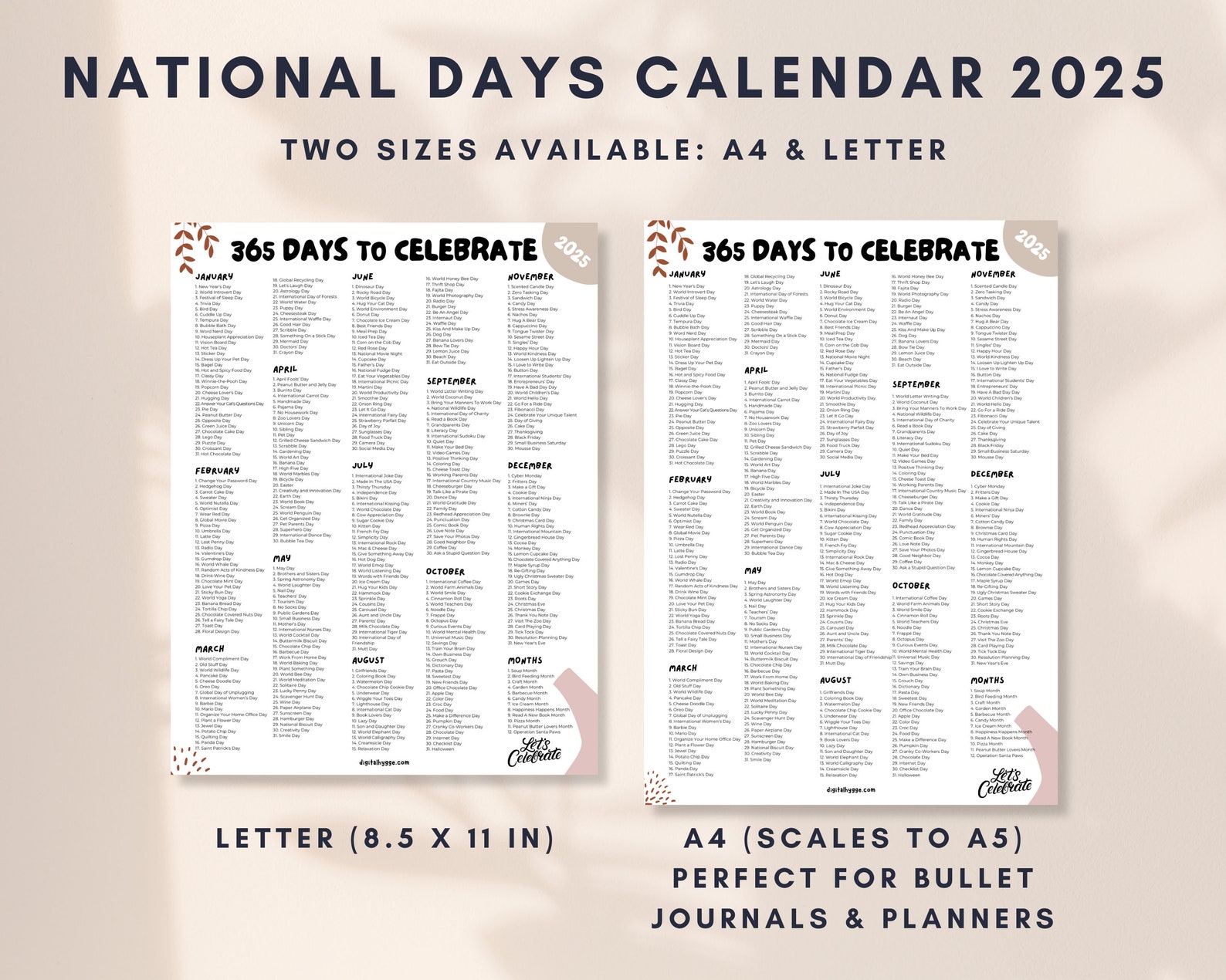 Printable National Days Calendar | Social Media Holidays Calendar 2025 ...