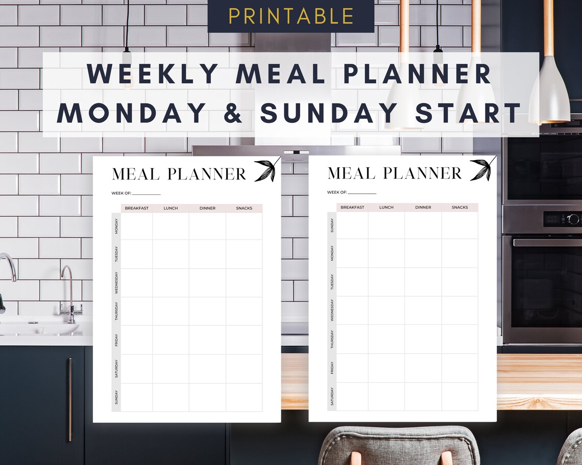 Editable Meal Planner Template, Grocery List, Coupon Tracker, Sizes A4 ...