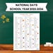 National Days Calendar 2025-2026: Kid-friendly Printable (PDF Download ...