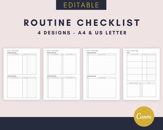Daily Routine Canva Template | Etsy