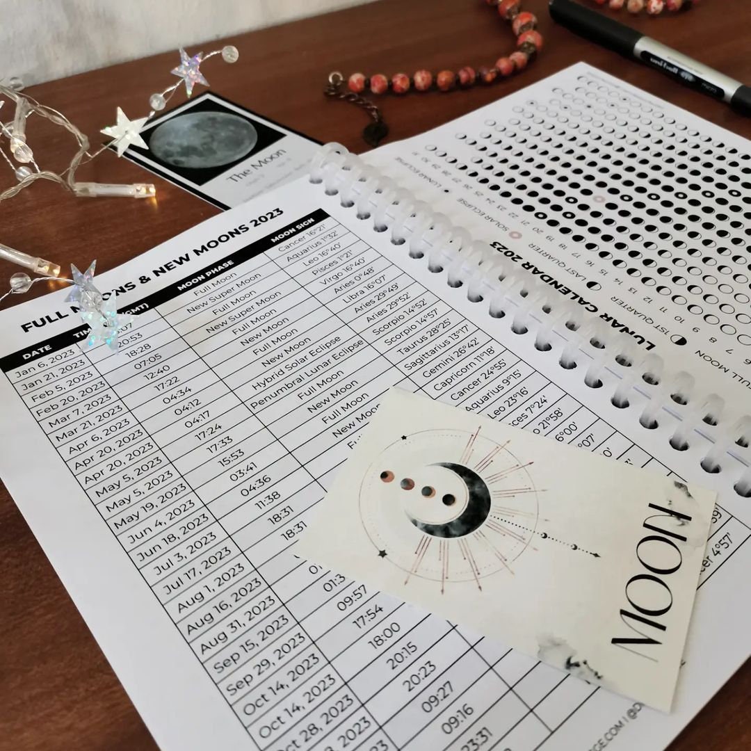 Moon Calendar Printable Lunar Calendar Moon Phases Lunar Phases Moon ...