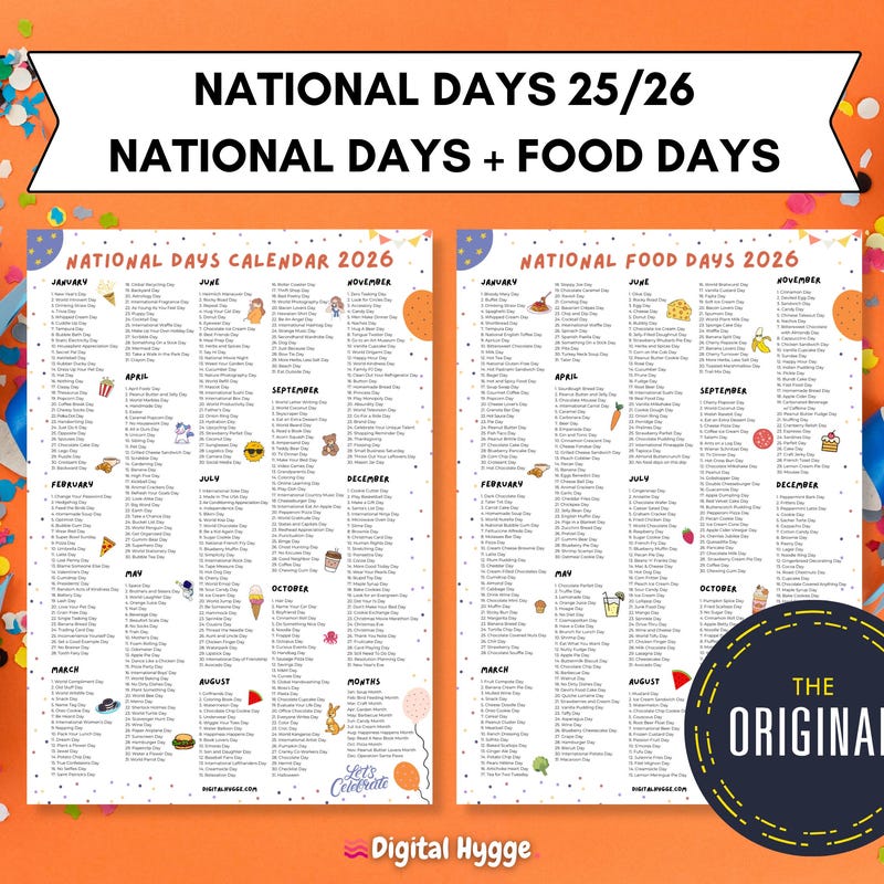 2026 Food Holidays - Etsy UK