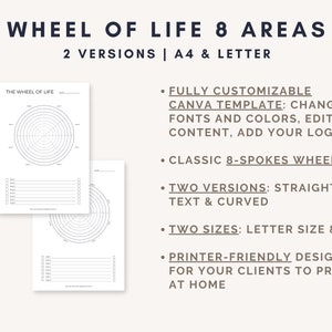 Wheel of Life 8 Areas Canva Template | Coaching Wheel | Life Balance ...
