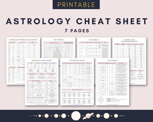 Astrology Cheat Sheet, Basics of Astrology Printable Pages, Birth Chart ...