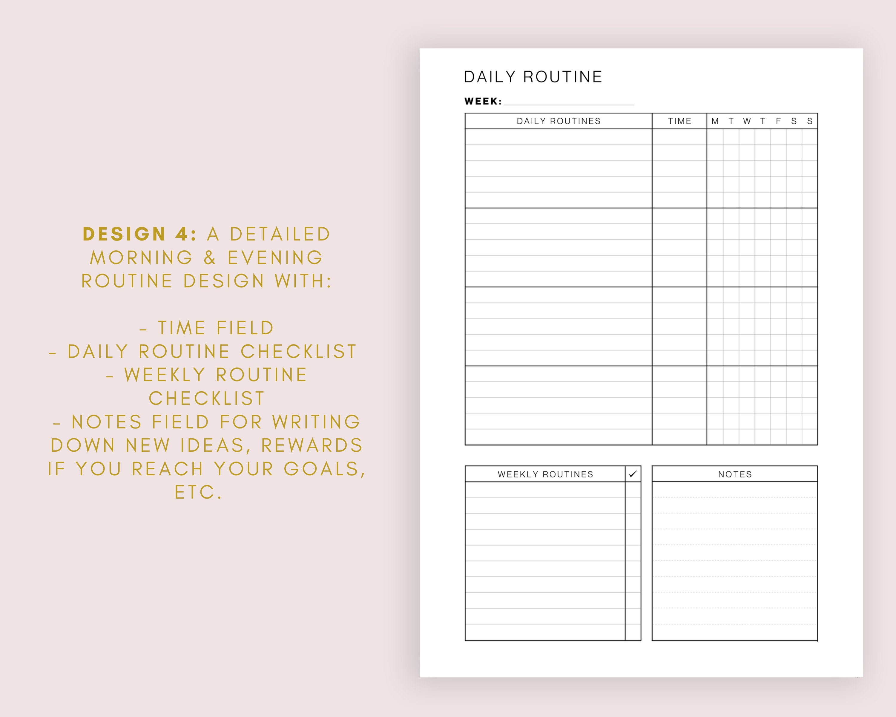 Morning & Evening Routine Checklist Printable A5 Daily Habit Tracker - Etsy