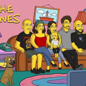 Family Simpson Portrait, Simpsons Gift, Simpsons Character, Christmas ...