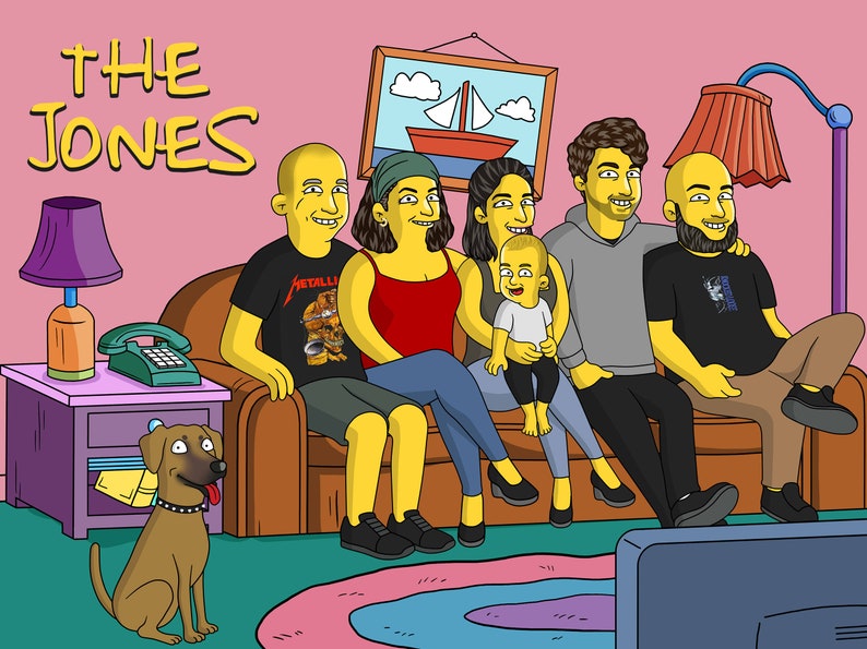 Family Simpson Portrait Simpsons Gift Simpsons Character - Etsy