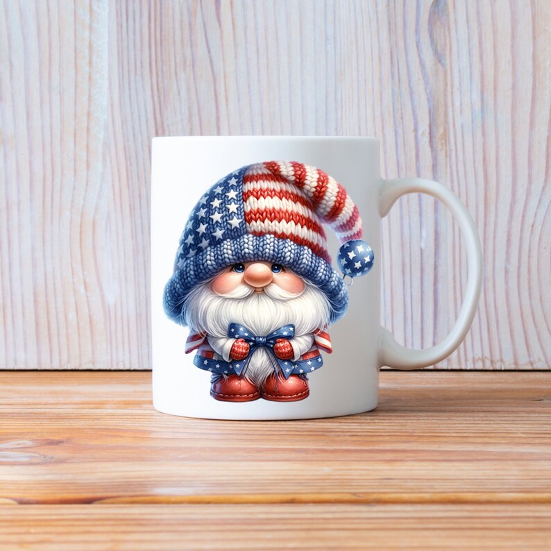 Watercolor Patriotic Gnome Clipart, Memorial Day Gnome Clipart, 4th of ...