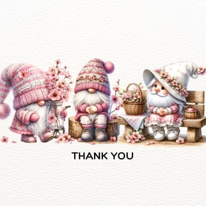 Spring Gnome Clipart, Watercolor Gnome Cherry Blossom, Spring Blossom ...