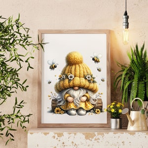 Watercolor Bee Gnomes Clipart, Gnome Bee Clipart, Bee Clipart, Bee ...