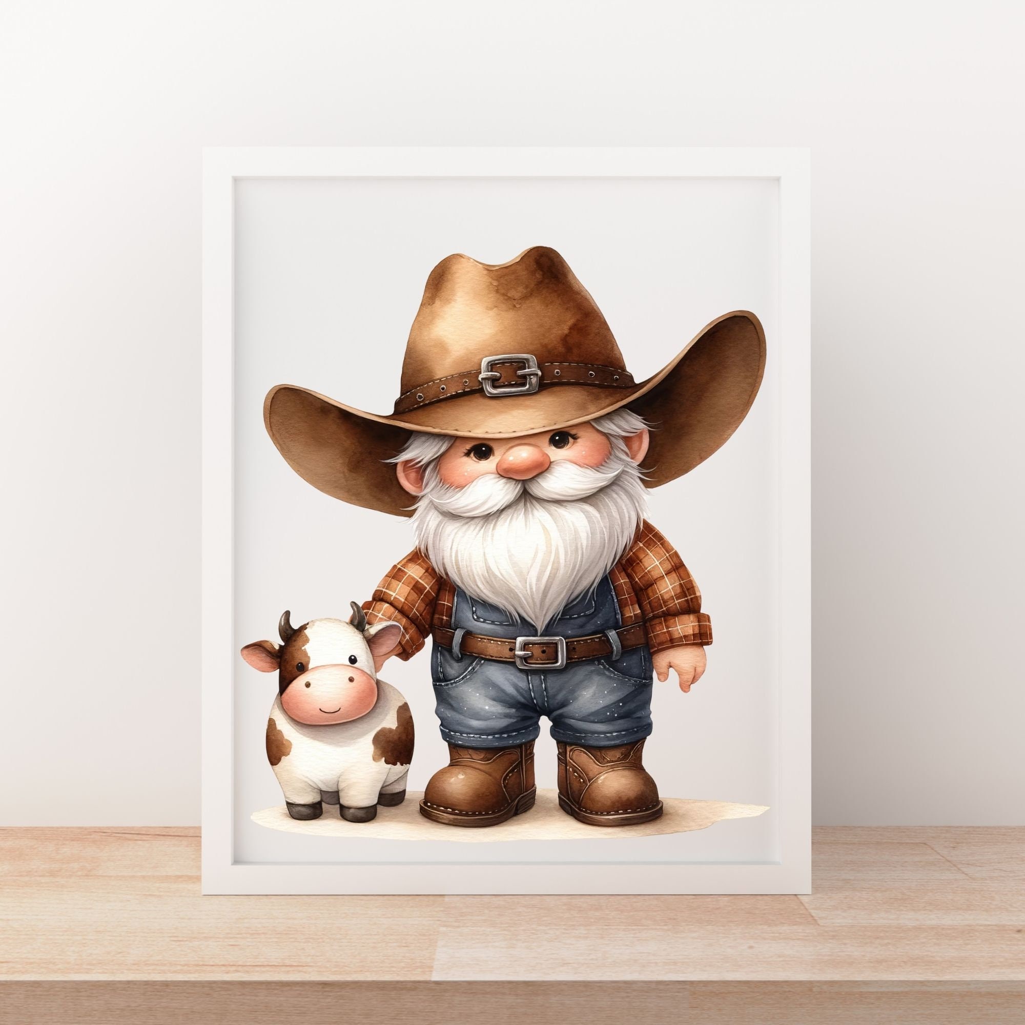 Watercolor Animal Farm Gnome Clipart Png, Animal Farm Gnome, Farmer ...