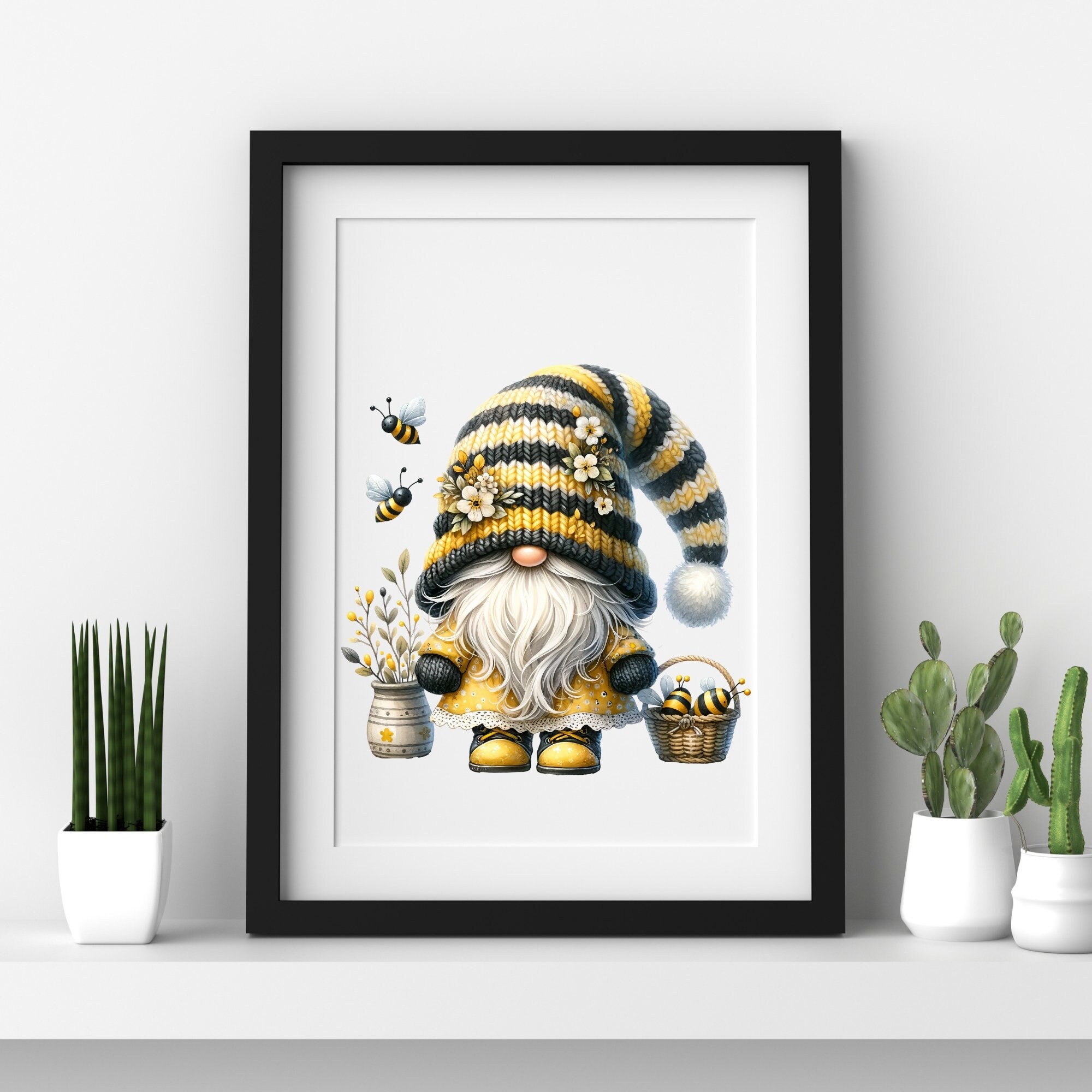 Watercolor Bee Gnomes Clipart, Gnome Bee Clipart, Bee Clipart, Bee ...