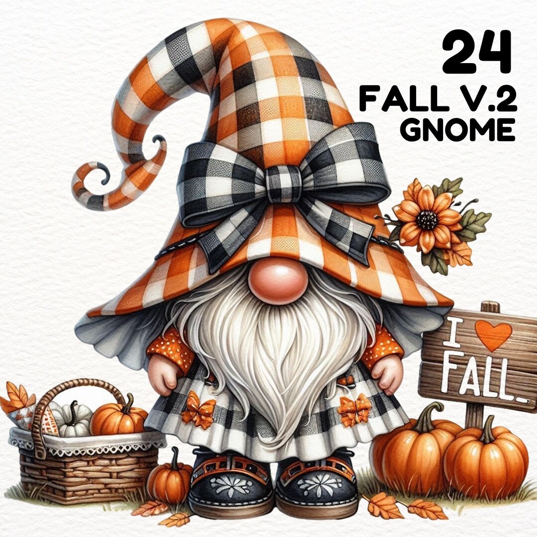 Fall Gnome PNG Sublimation Design, Pumpkin Gnome PNG, Autumn Gnome ...