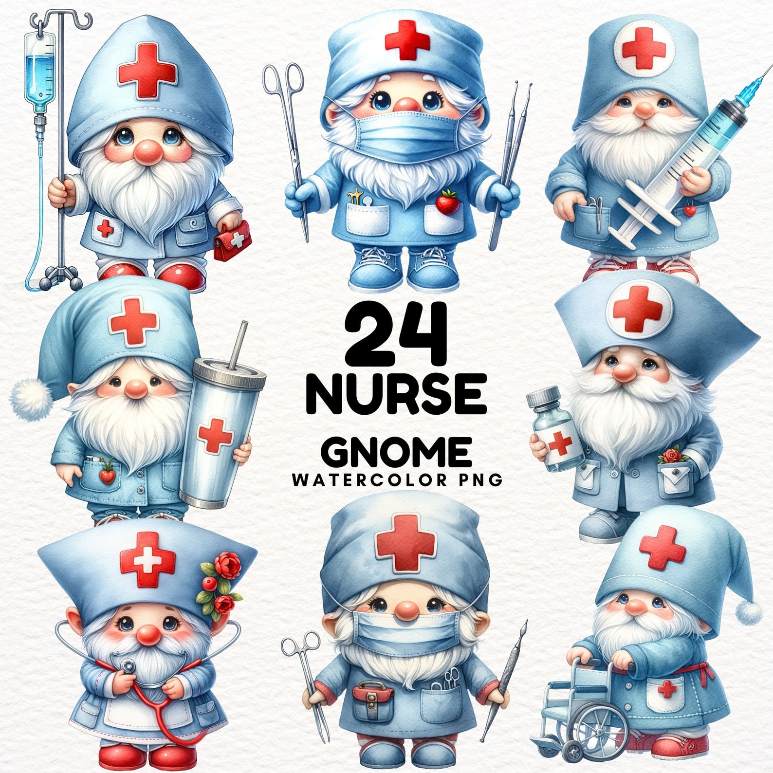 Nurse Doctor Gnomes Clipart, Doctor Gnomes Clipart, Nurse Gnomes ...