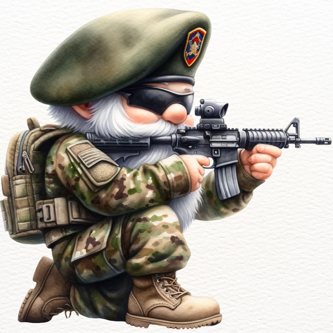 Army Gnomes Png Sublimation Design, Military Gnome, Soldier Gnome ...
