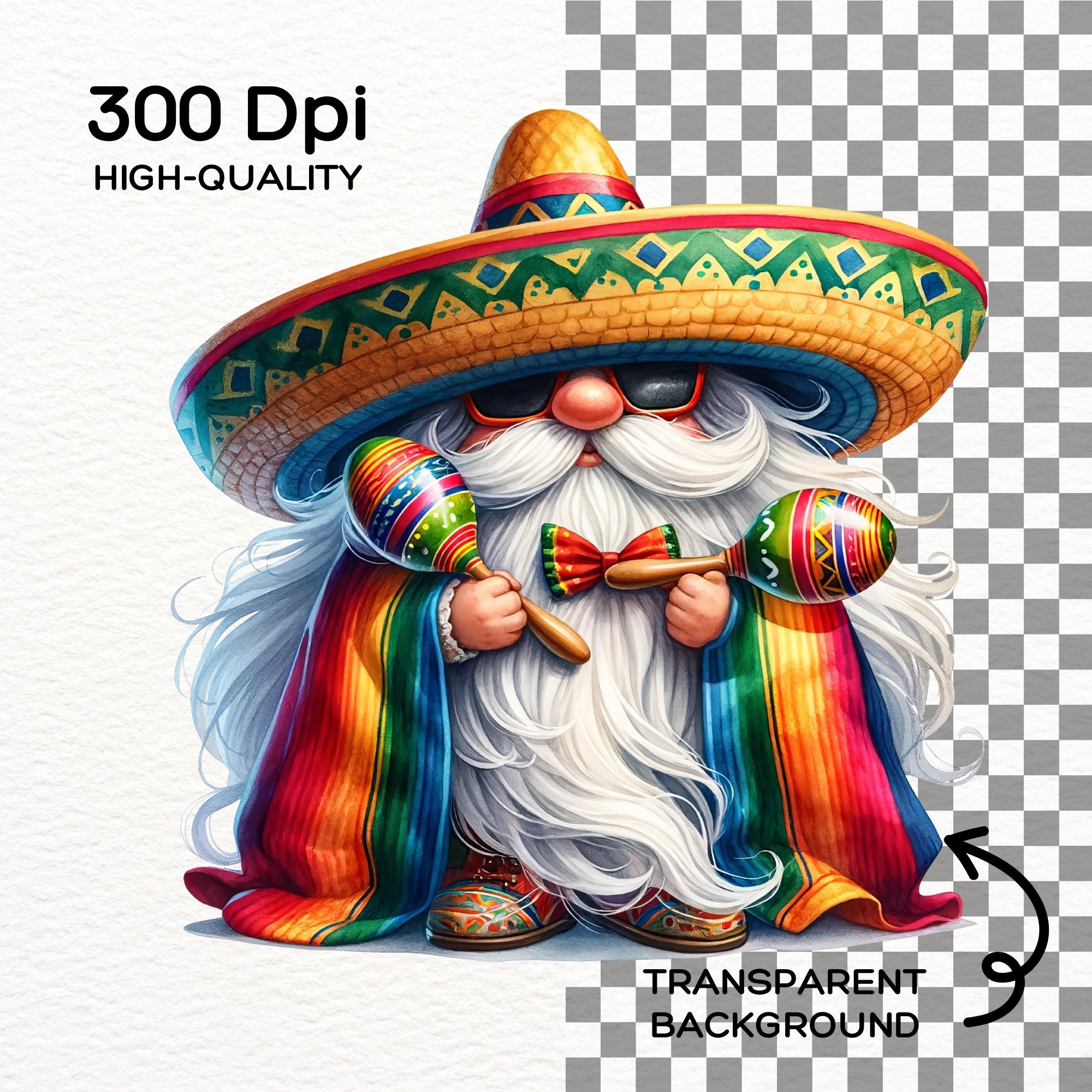 Cinco De Mayo Watercolor Gnomes PNG Clipart, Mexican Gnomes PNG, Cinco ...