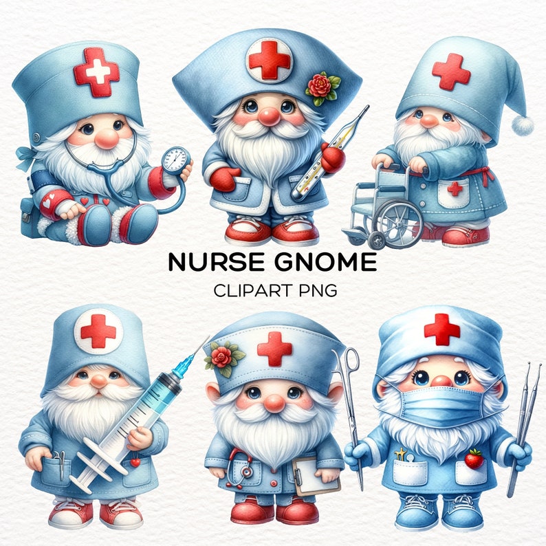 Nurse Doctor Gnomes Clipart, Doctor Gnomes Clipart, Nurse Gnomes ...