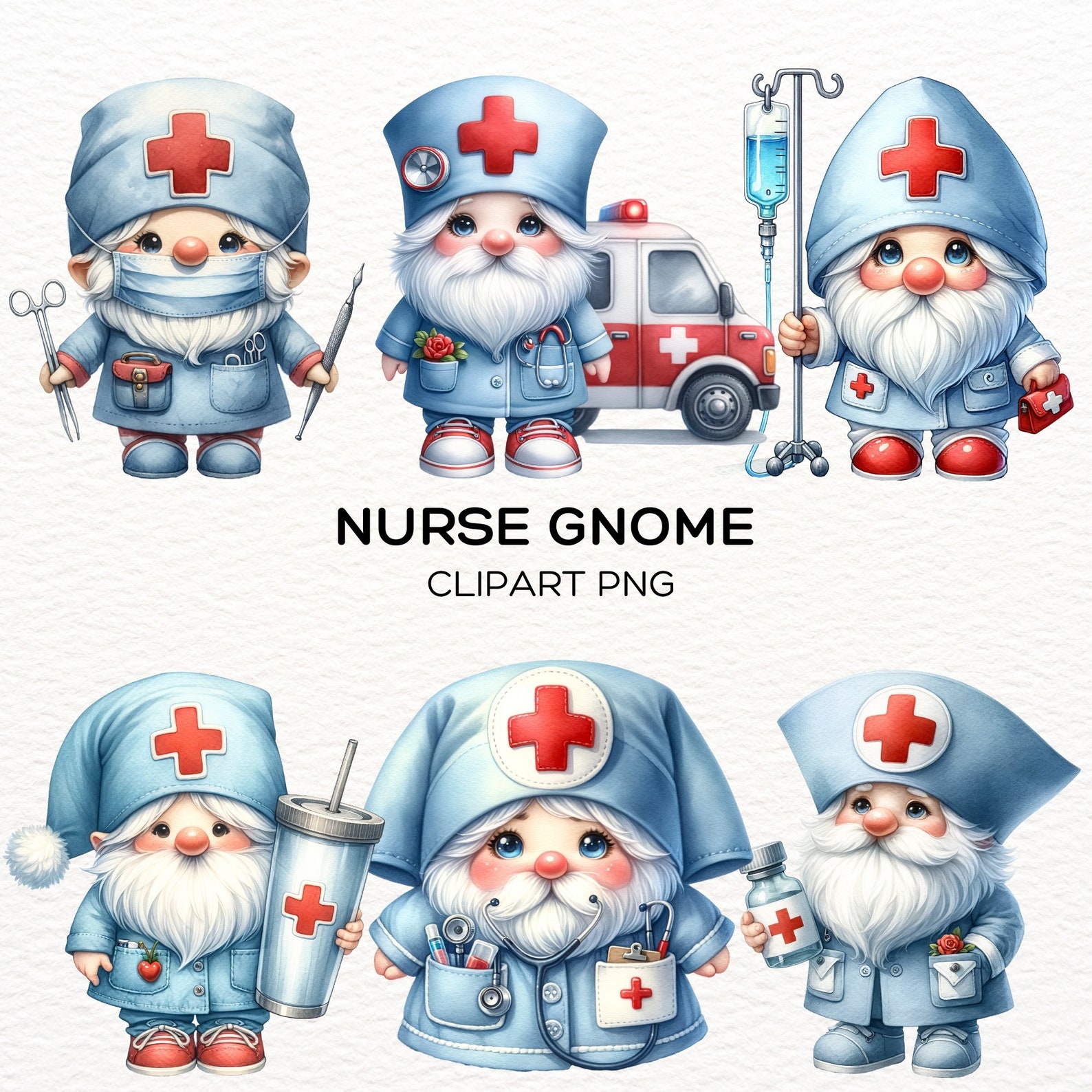 Nurse Doctor Gnomes Clipart, Doctor Gnomes Clipart, Nurse Gnomes ...