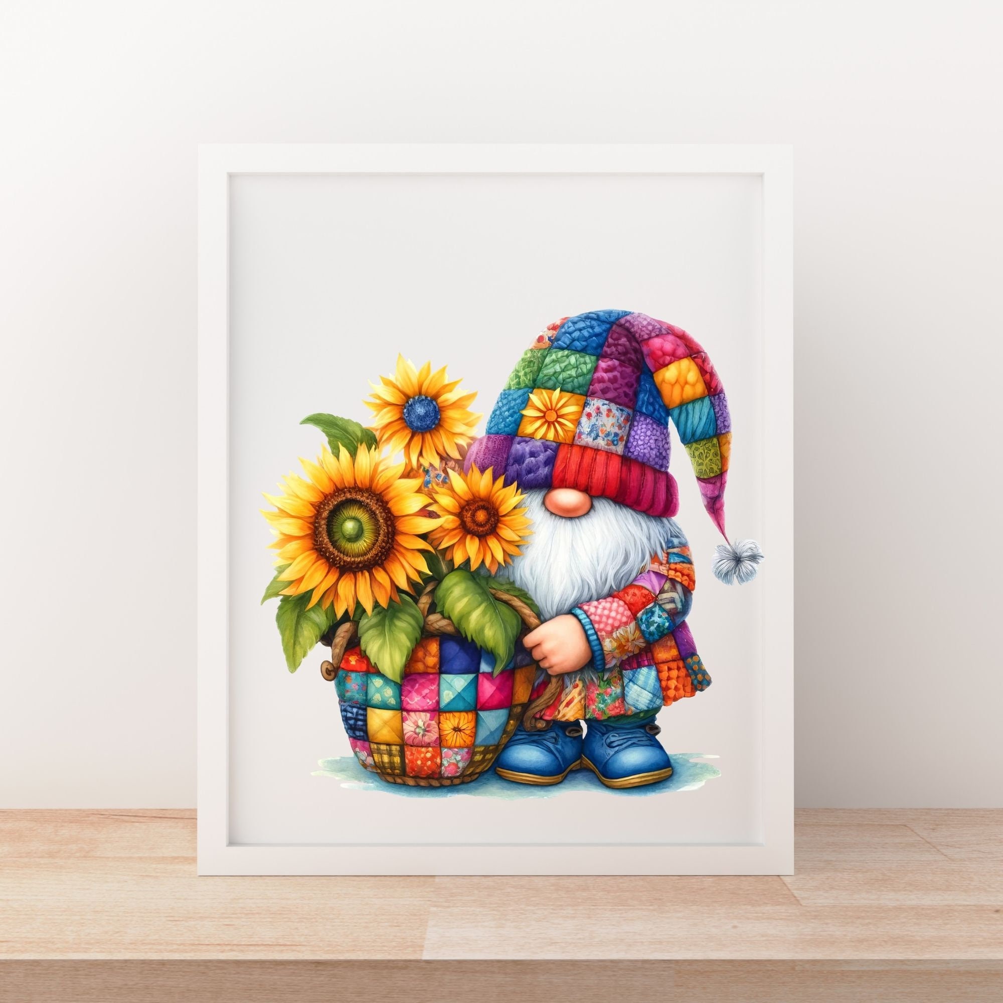 Watercolor Patchwork Gnomes Clipart, Patchwork Gnomes Clipart Bundle, Cottagecore Gnomes, Cute ...