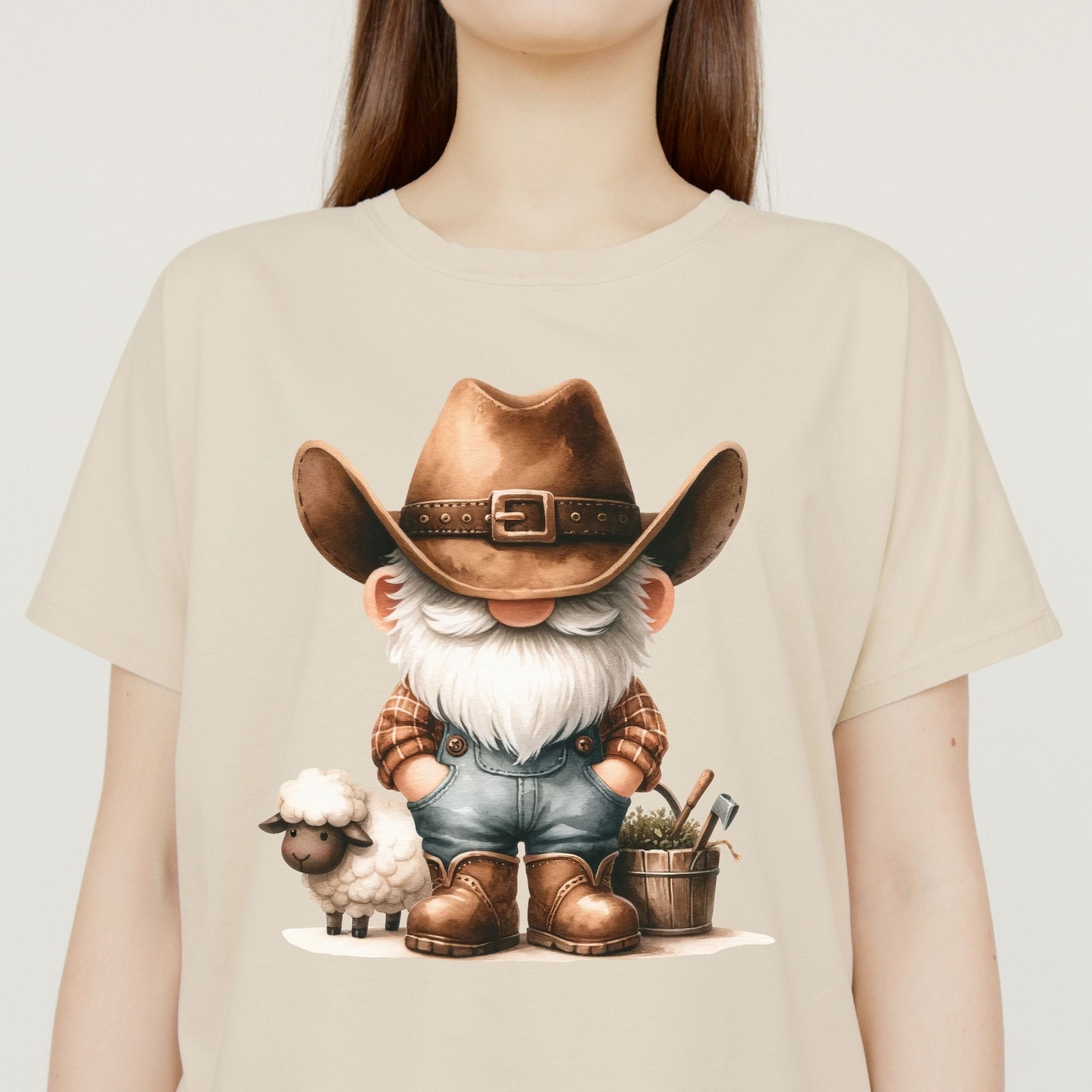 Watercolor Animal Farm Gnome Clipart Png, Animal Farm Gnome, Farmer ...