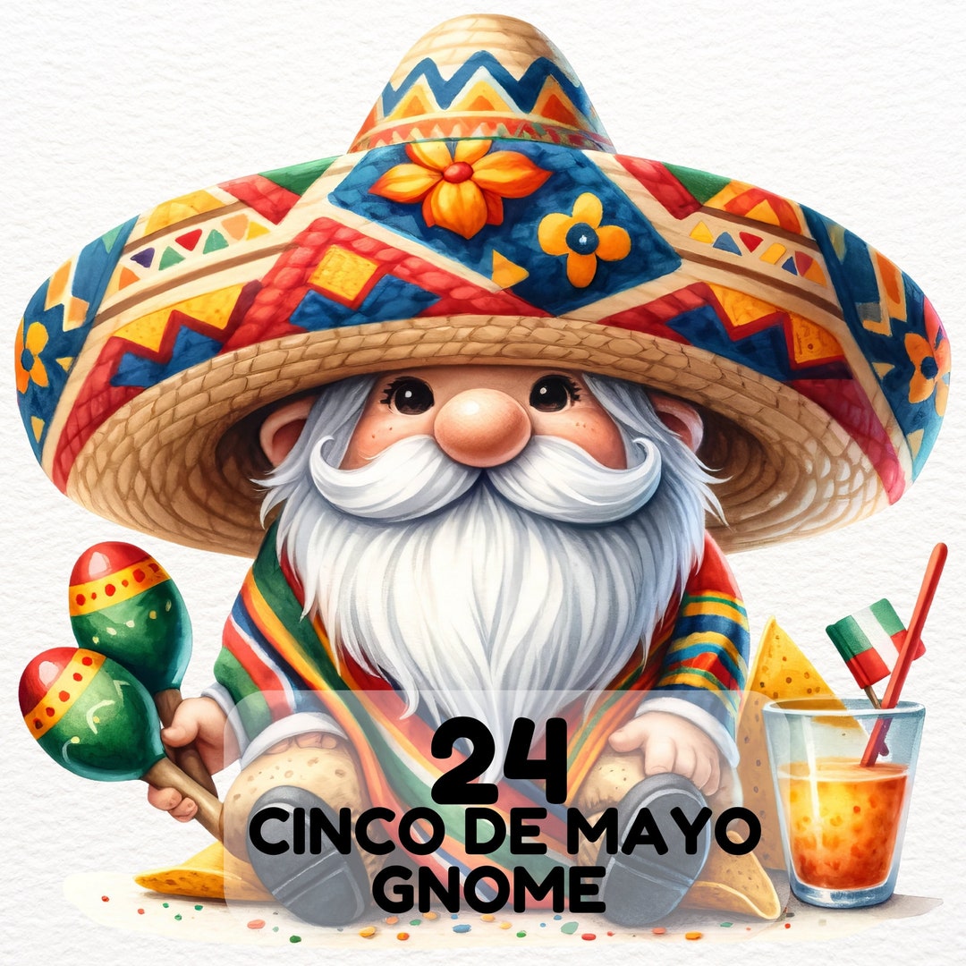Cinco De Mayo Watercolor Gnomes PNG Clipart, Mexican Gnomes PNG, Cinco ...