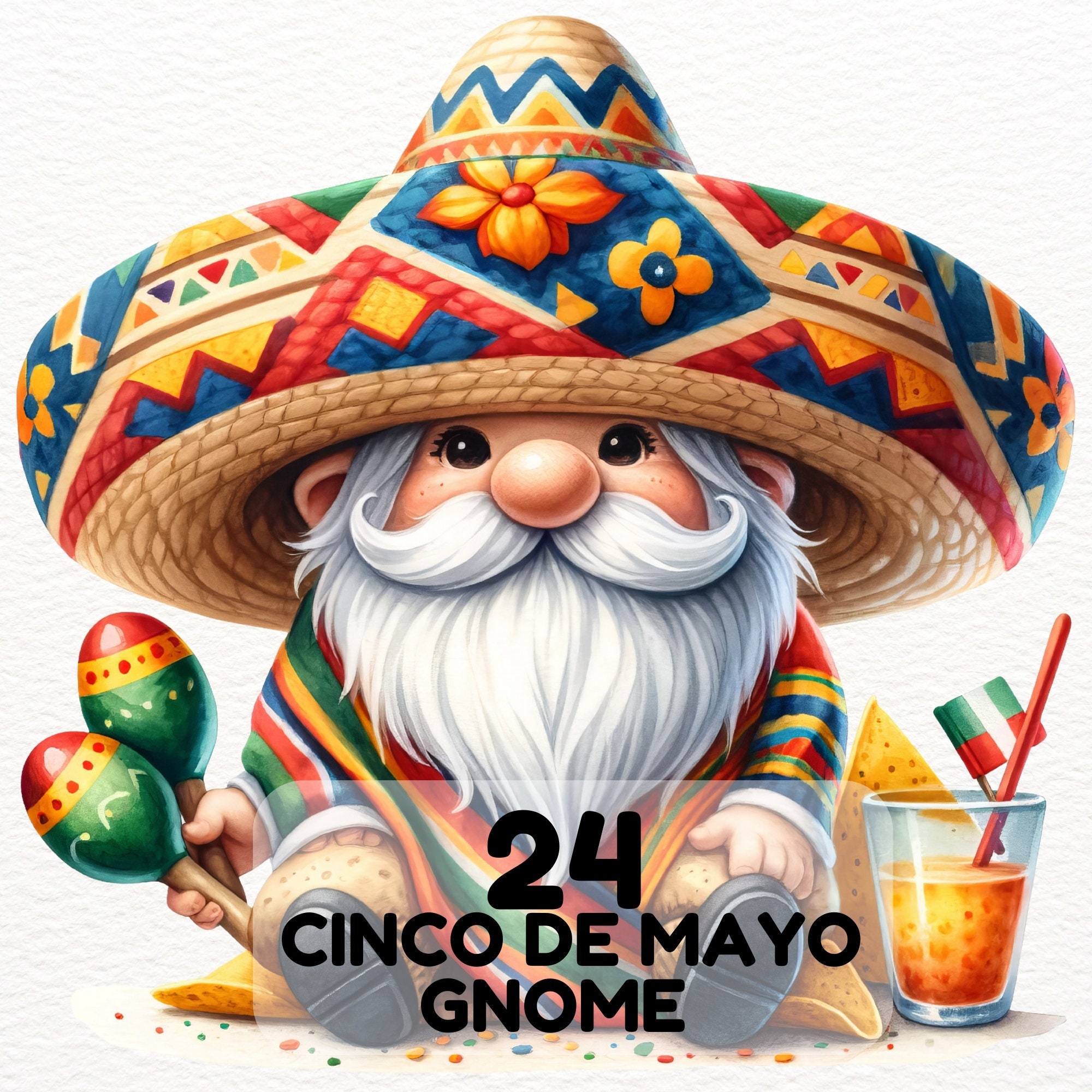 Cinco De Mayo Watercolor Gnomes PNG Clipart, Mexican Gnomes PNG, Cinco ...