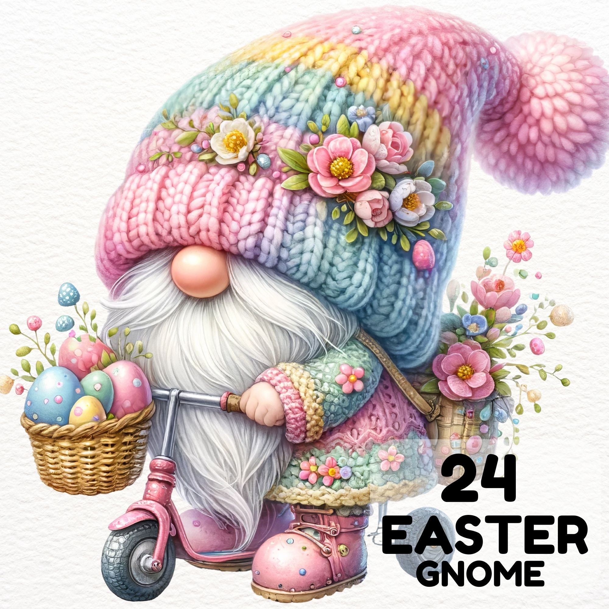 Easter Egg Gnome Clipart, Cute Gnome PNG, Gnome Sublimation, Gnome ...