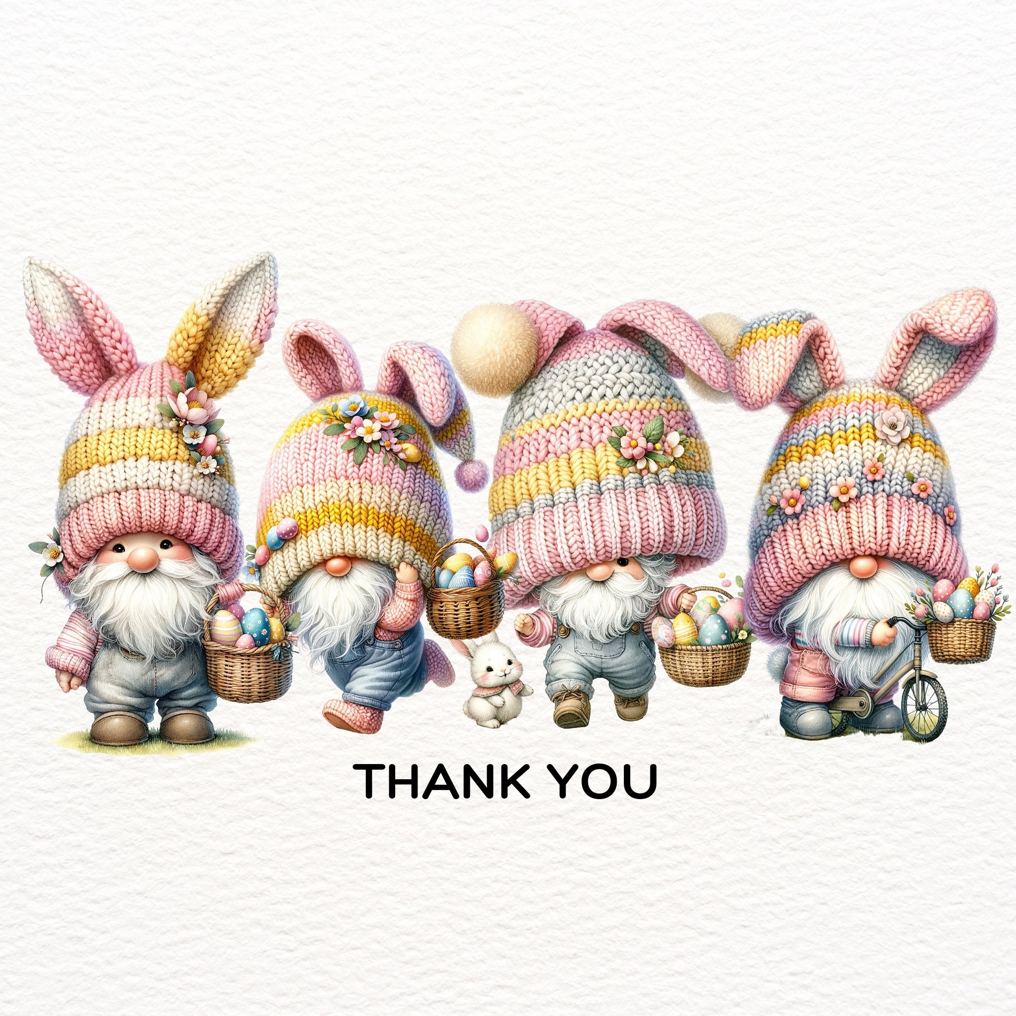 Easter Gnomes Watercolor Clipart PNG, Spring Flowers Easter Eggs ...