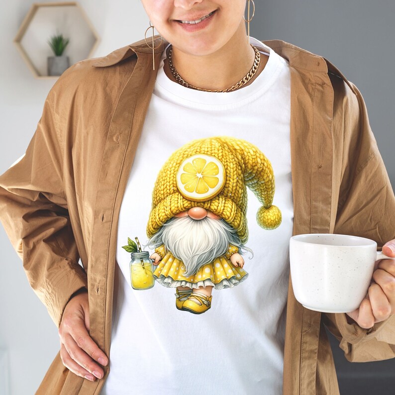 Watercolor Lemon Gnome Clipart, Lemon Gnome Clipart, Cute Gnome PNG ...