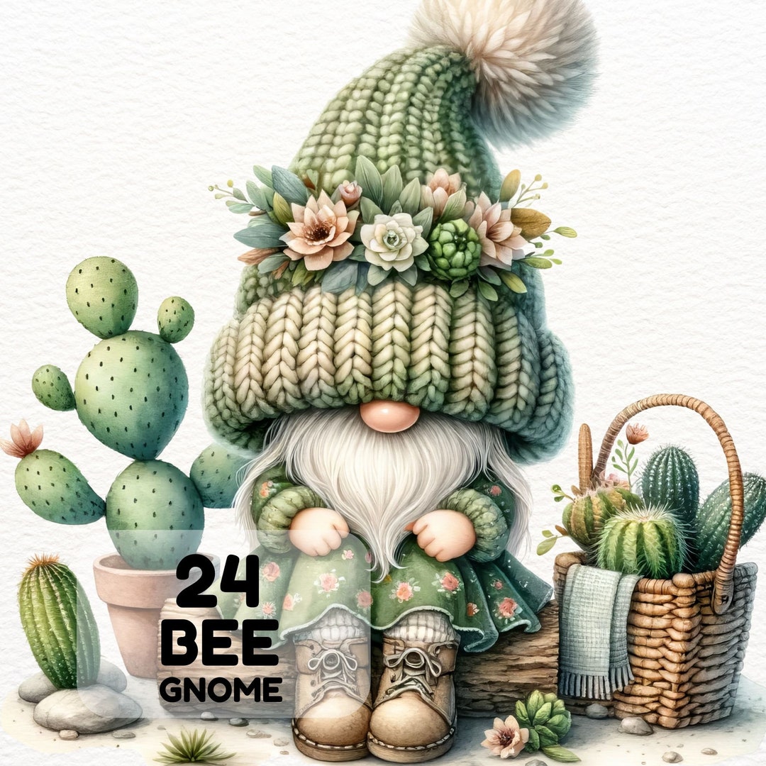 Cactus Gnome Clipart, Cute Gnomes PNG, Gnomes Sublimation, Gnomes ...