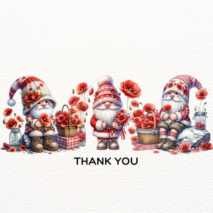 Watercolor Poppy Gnome Clipart, Poppy Gnome Watercolor Clipart, Spring ...