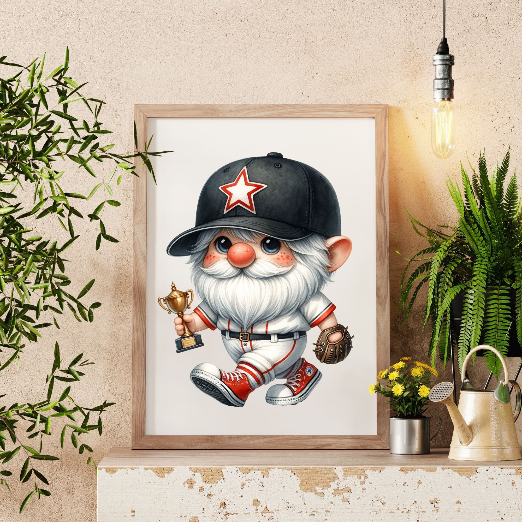 Watercolor Baseball Gnomes, Baseball Gnome Png, Sport Gnomes, Cute ...