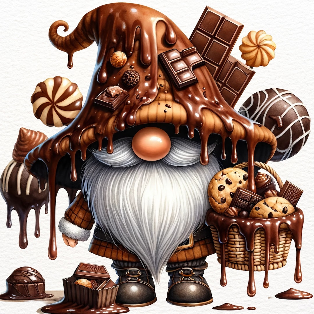 Watercolor Chocolate Gnome Clipart Bundle Png, Chocolate Gnome ...