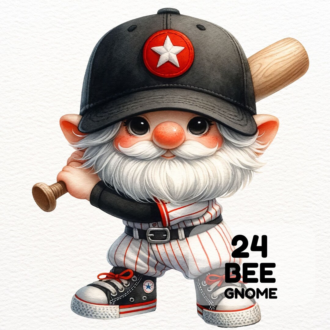Watercolor Baseball Gnomes, Baseball Gnome Png, Sport Gnomes, Cute ...