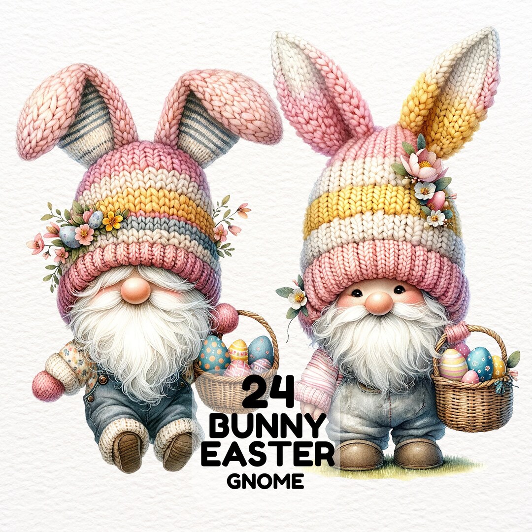 Easter Gnomes Watercolor Clipart PNG, Spring Flowers Easter Eggs ...