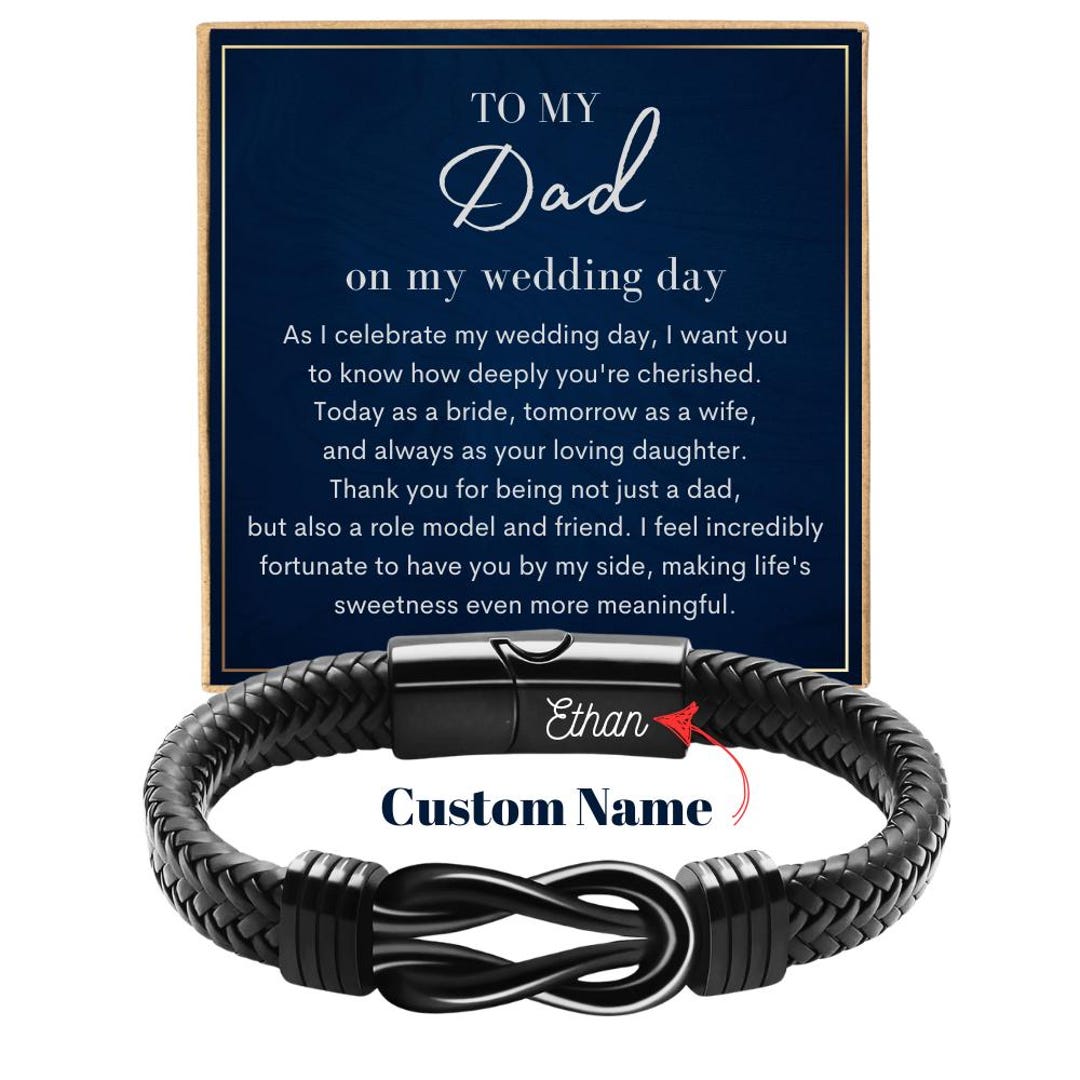 Dad Personalized Wedding Day Bracelet for Dad From Daughter, Dad Custom ...