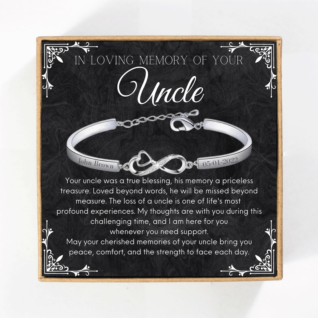 Uncle Memorial Custom Bracelet Loss of Uncle Gift Personalized Uncle ...