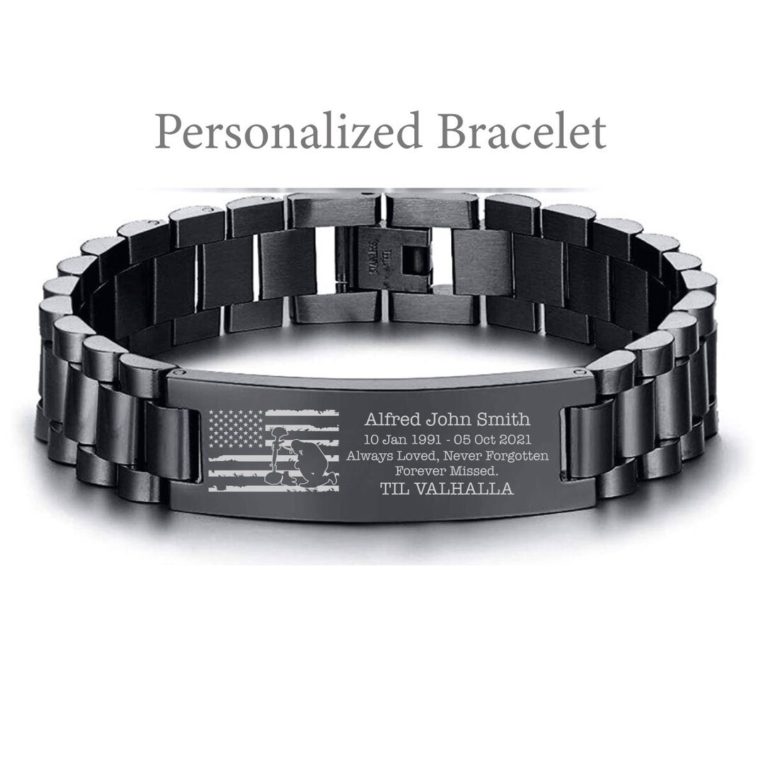 Paracord Memorial Bracelets Personalized Veterans Army Soldier Camo ...