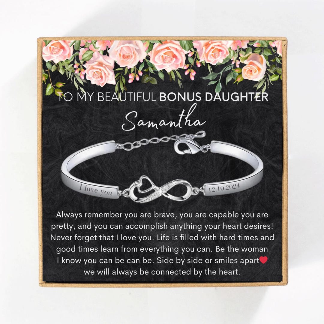 Bonus Daughter Christmas Gifts, to My Bonus Daughter Bracelet, to My ...