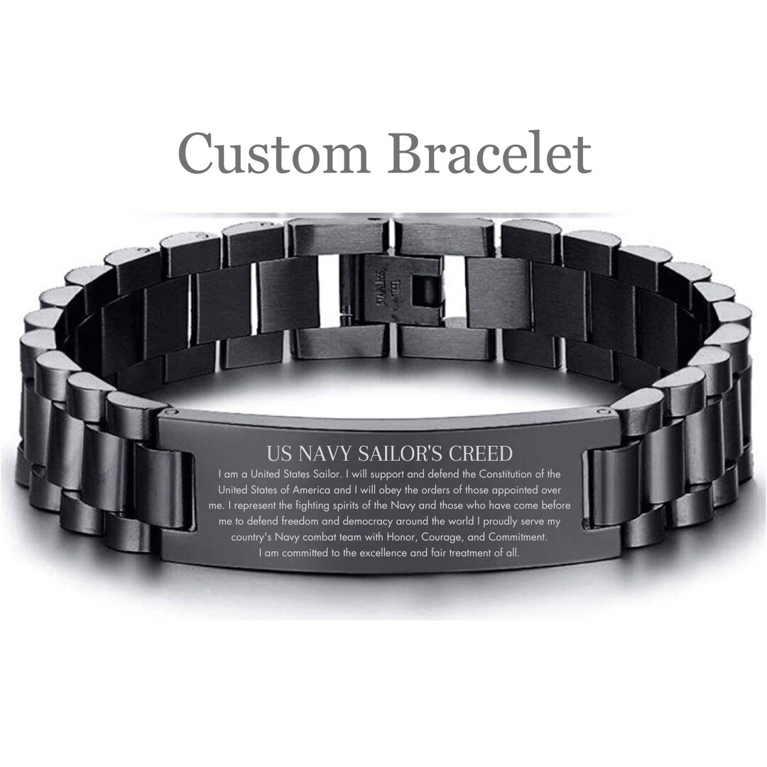 US Navy Sailor's Creed Bracelet, Christmas Gift for US Navy, Sailor ...